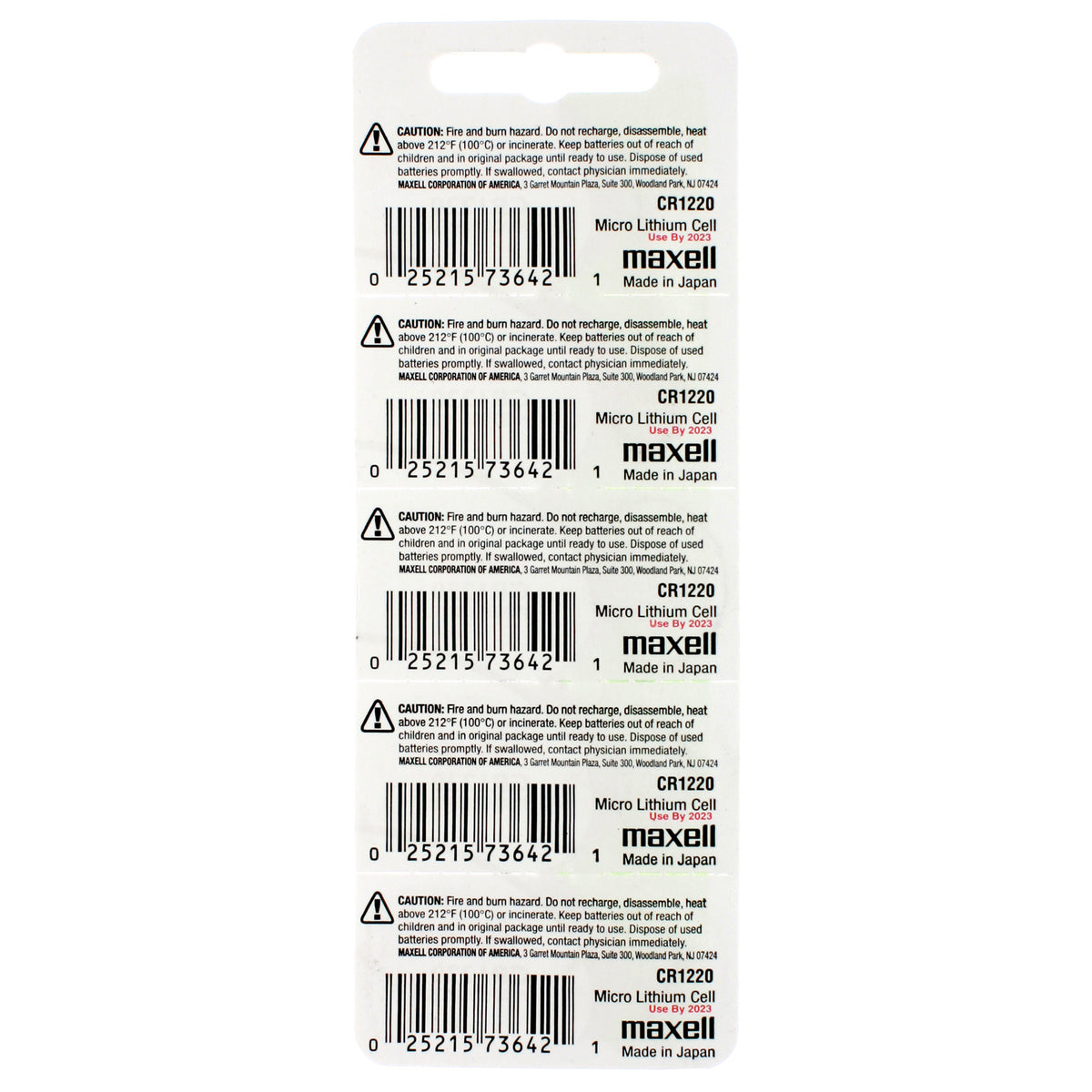 1220 - CR1220 Maxell Lithium Battery | Hovigs Supply House